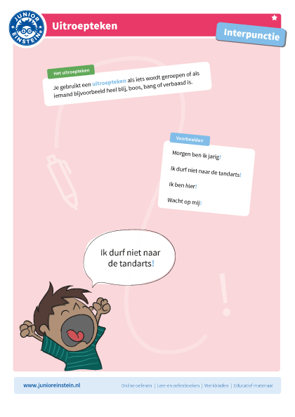 Gebruik van het uitroepteken