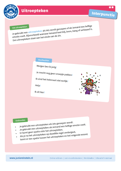 Gebruik van het uitroepteken