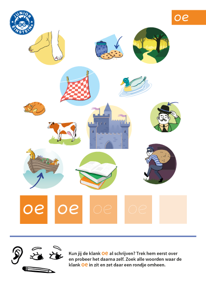 Zoek de woorden met de klank oe