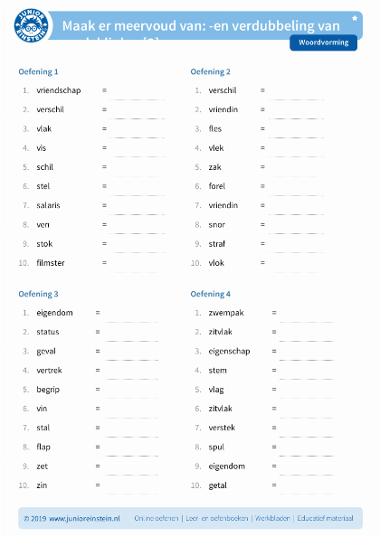 Maak er meervoud van: -en (verdubbeling van medeklinker) [14]