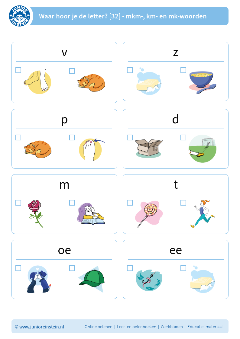 Verbind het plaatje met het woord [11] - mkm-, km- en mk-woorden