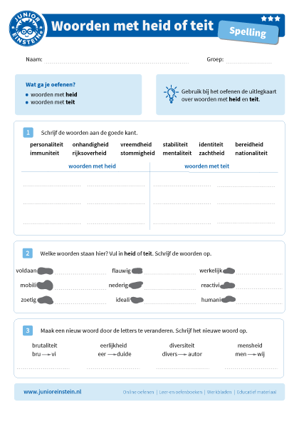 Woorden op -heid en -teit [2]